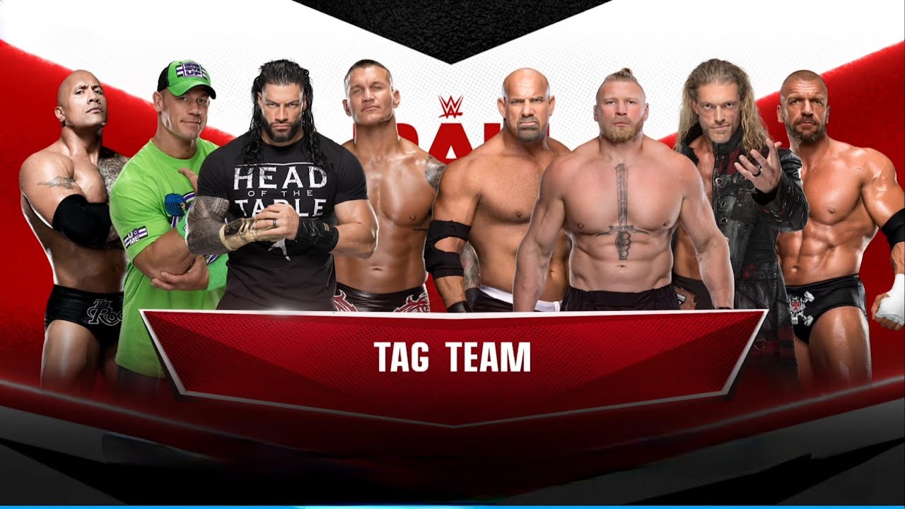 TAG TEAM | THE ROCK + ROMAN REIGNS + JOHN CENA vs BROCK LESNAR + TRIPLE ...