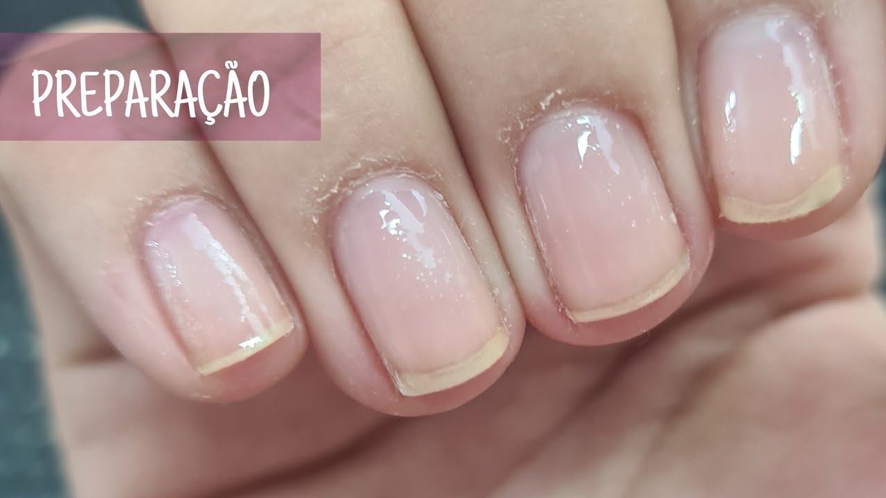 Preparação das unhas natural:16°Alongamento em unha fibra em vidro ...