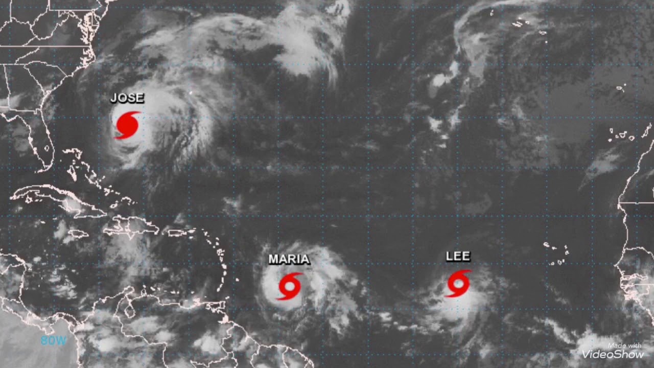 HURACAN JOSE, TORMENTA MARIA Y LEE REPORTE 11:00 pm sept 16/2017 - YouTube
