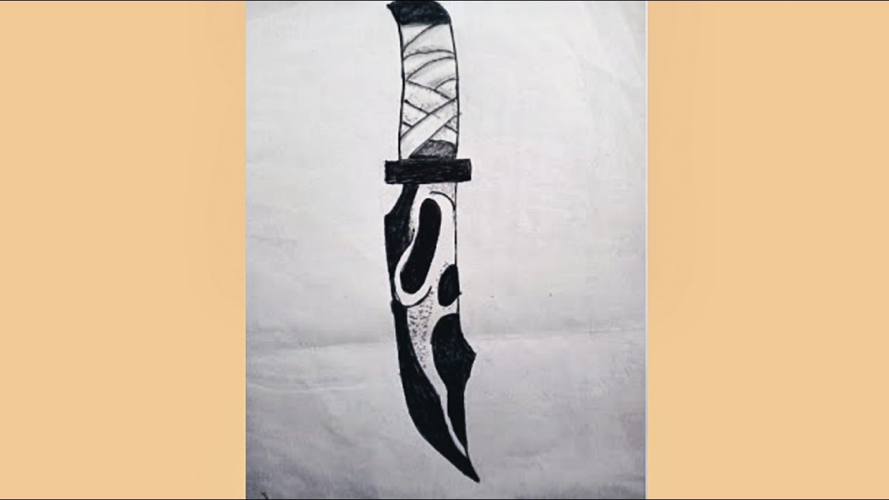 how to draw ghost face in knife🔪|Easy to draw ||step by step ||pencil ...