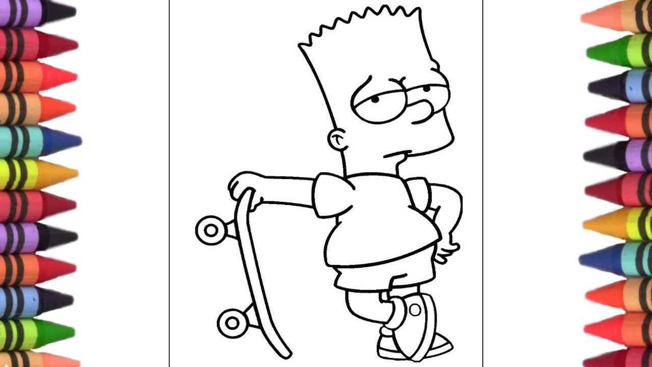 How to draw Bart Simpson, easy Bart Simpson drawing, Disney junior ...