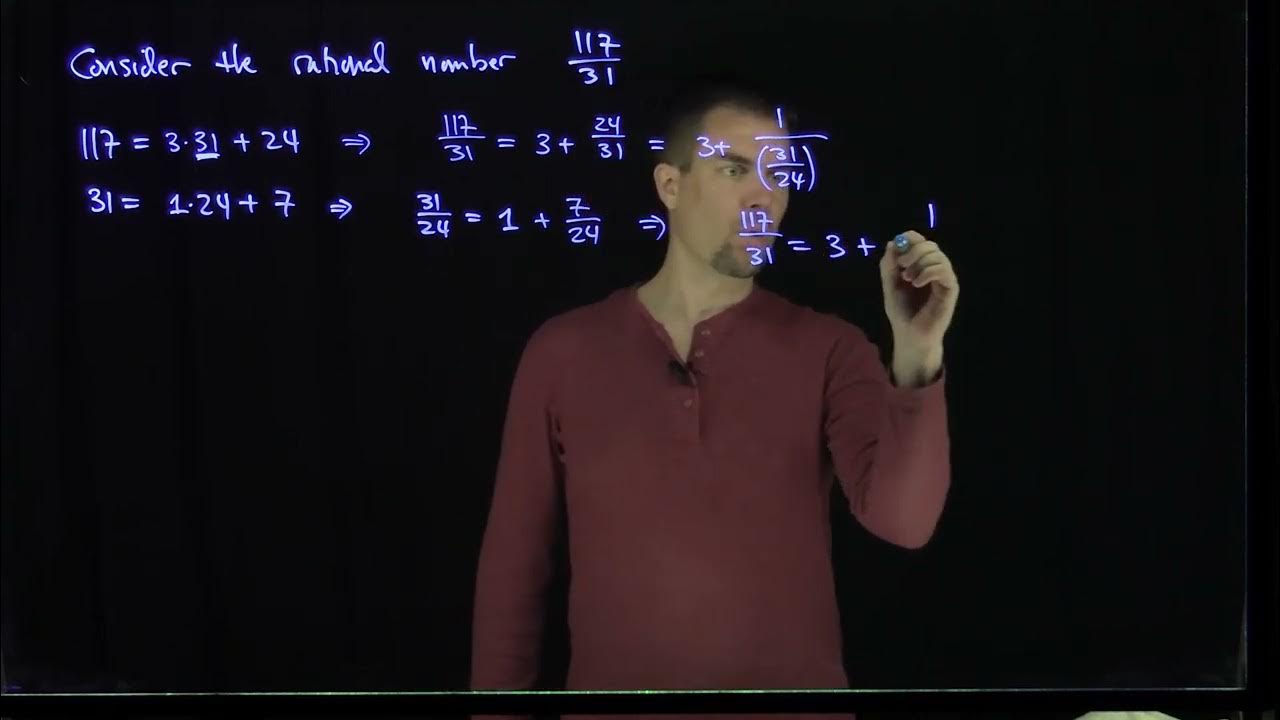 Continued Fractions of a Rational Number by the Euclidean Algorithm - YouTube