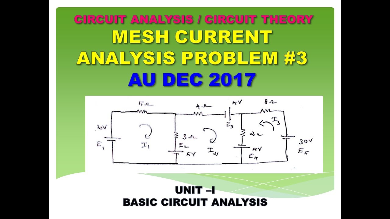 Mesh current analysis problem 3 | Mesh analysis problem | Circuit ...
