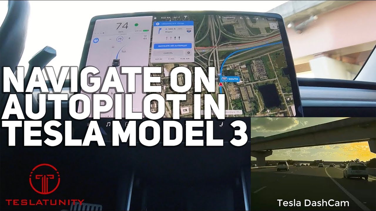 Navigate on Autopilot in Tesla Model 3 - YouTube
