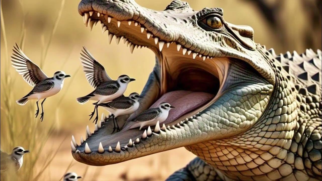 Dentist of Crocodile Egyptian Plover Bird| Symbiosis in Animal - YouTube