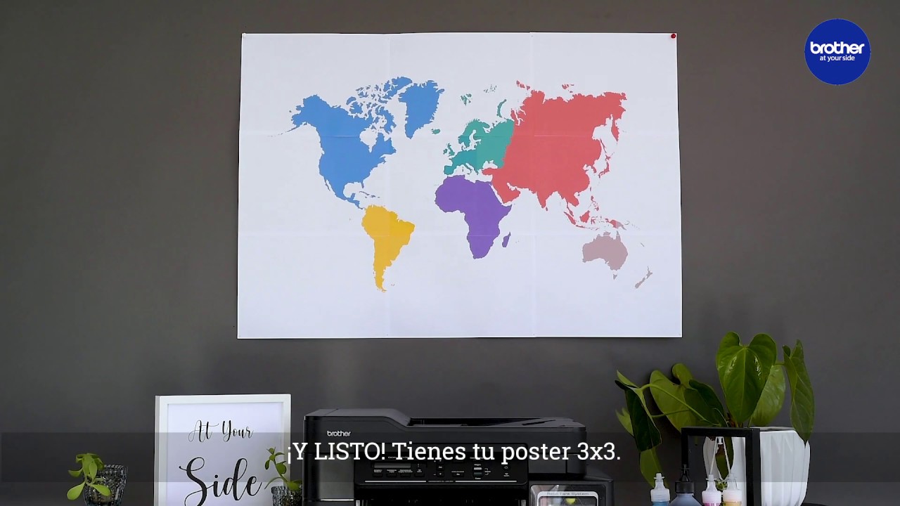 Imprime un póster 3x3 desde tu impresora Brother InkBenefit Tank - YouTube