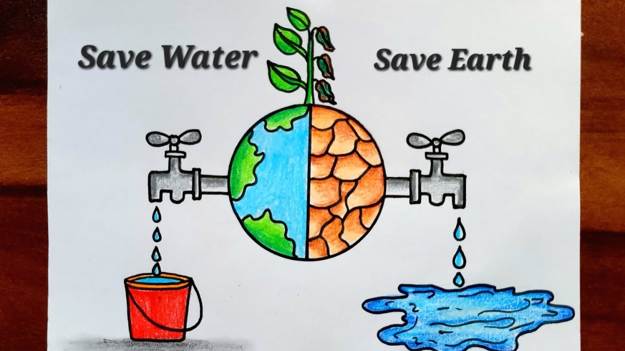 World Water Day Drawing | Save Water Save Life Poster Idea | Save Water ...