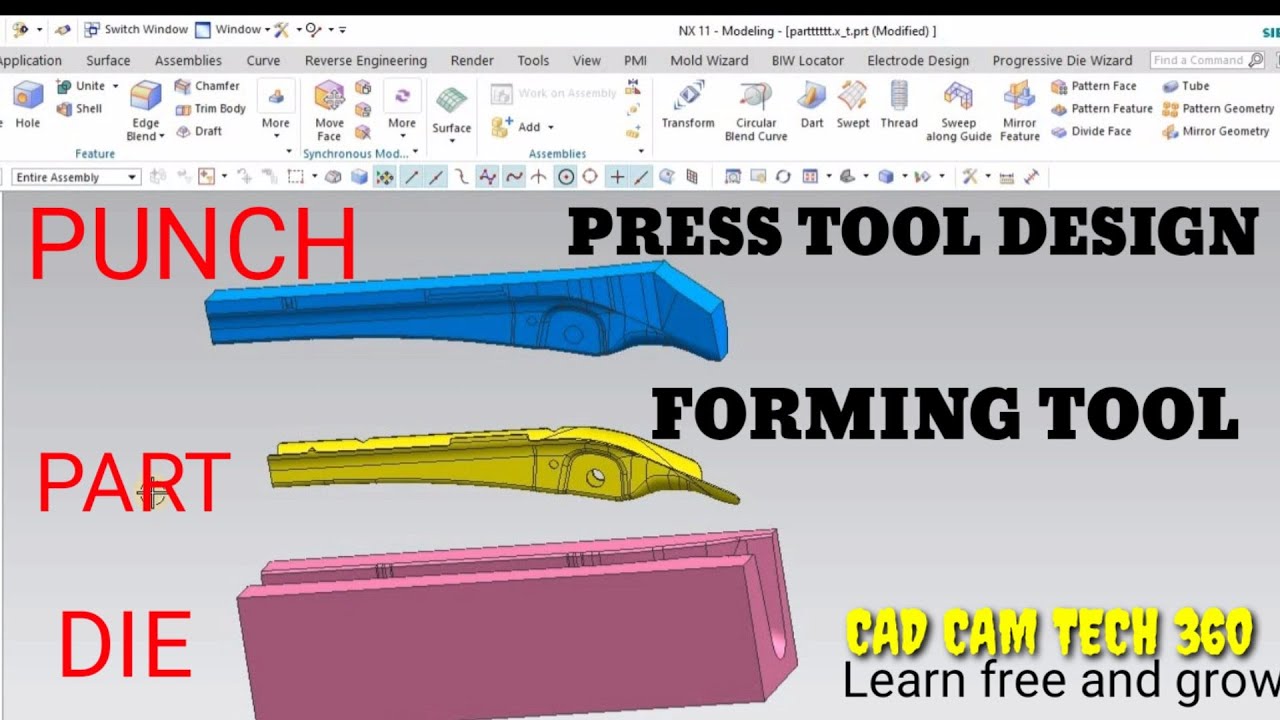 Press tool design in NX # Siemens tool design - YouTube