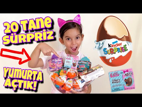 Deniz 20 Tane Kinder Sürpriz Yumurta Açtı | Eğlenceli Çocuk Videosu