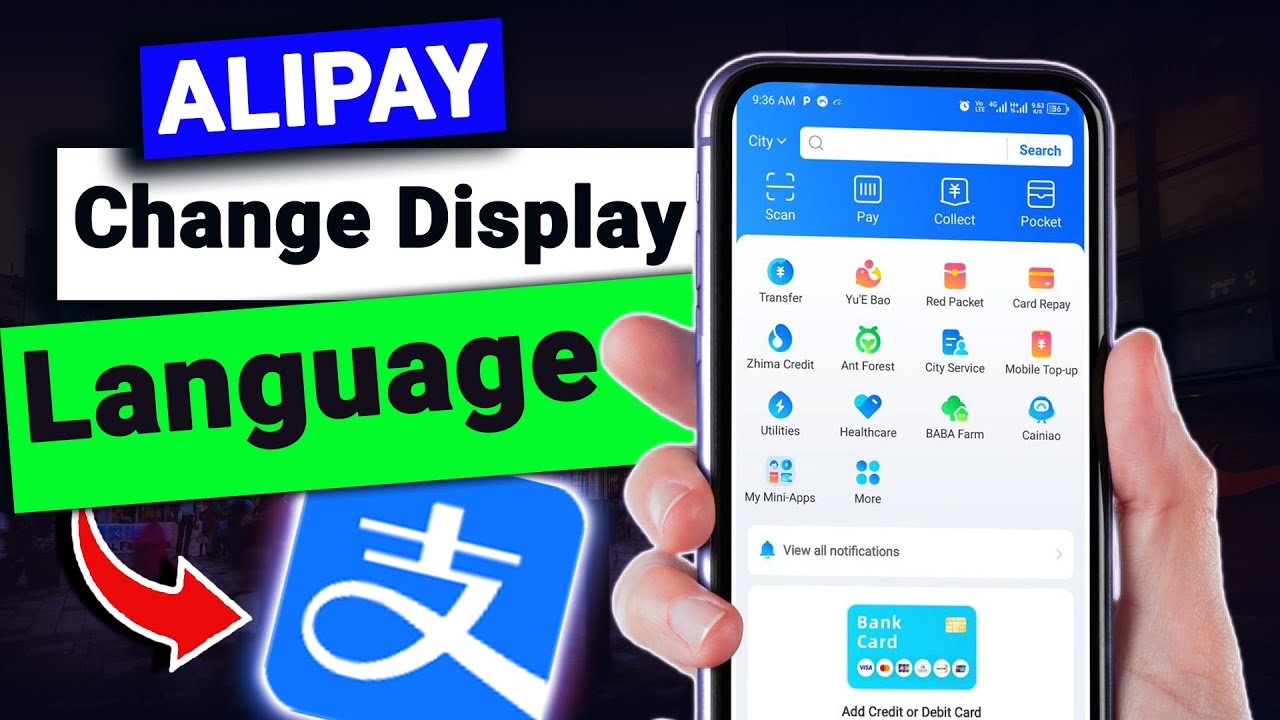 How to Change Display Language in Alipay - YouTube
