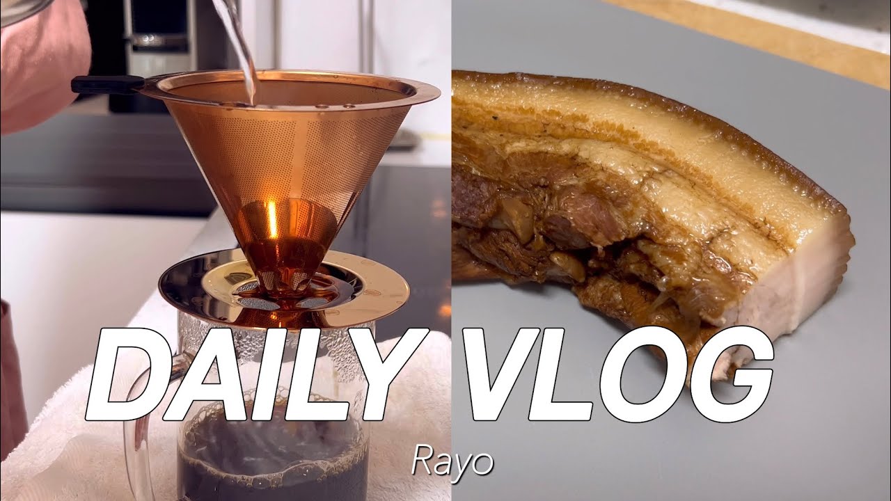 Eng Vlogㅣ만날 먹는 일상 브이로그🐽ㅣ보쌈수육 찹스테이크 칼국수🍜 브런치로 프렌치토스트 원두커피☕️ 전시and팝업 구경은 덤 퇴근 후 집밥 요리 일기