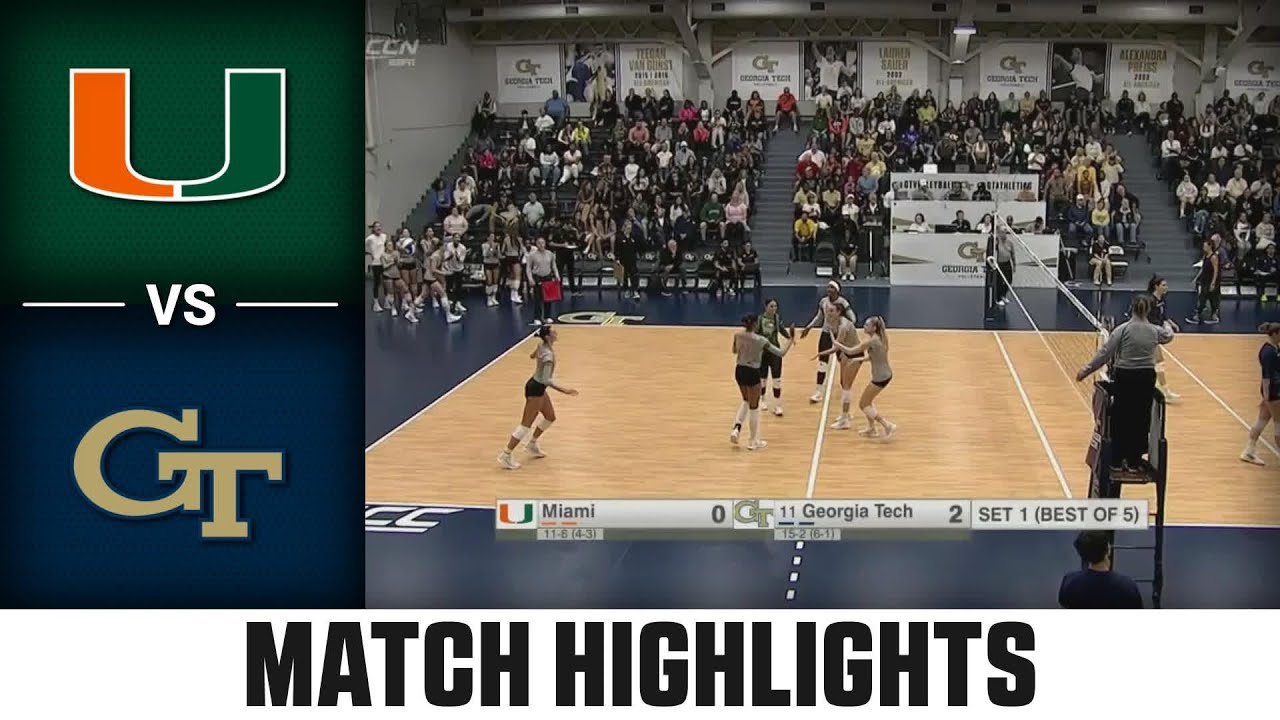 Miami vs. Georgia Tech ACC Volleyball Highlights (2023) - YouTube