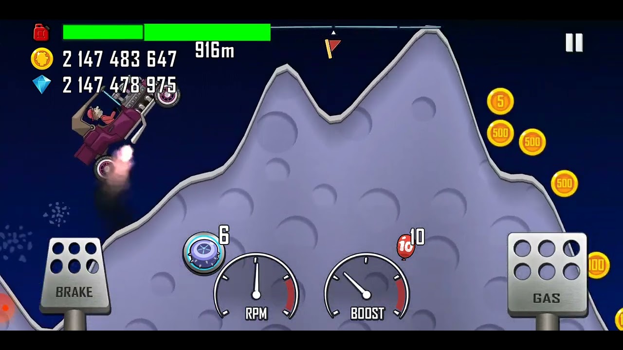 Hill climb racing game Hot rod car on moon - YouTube
