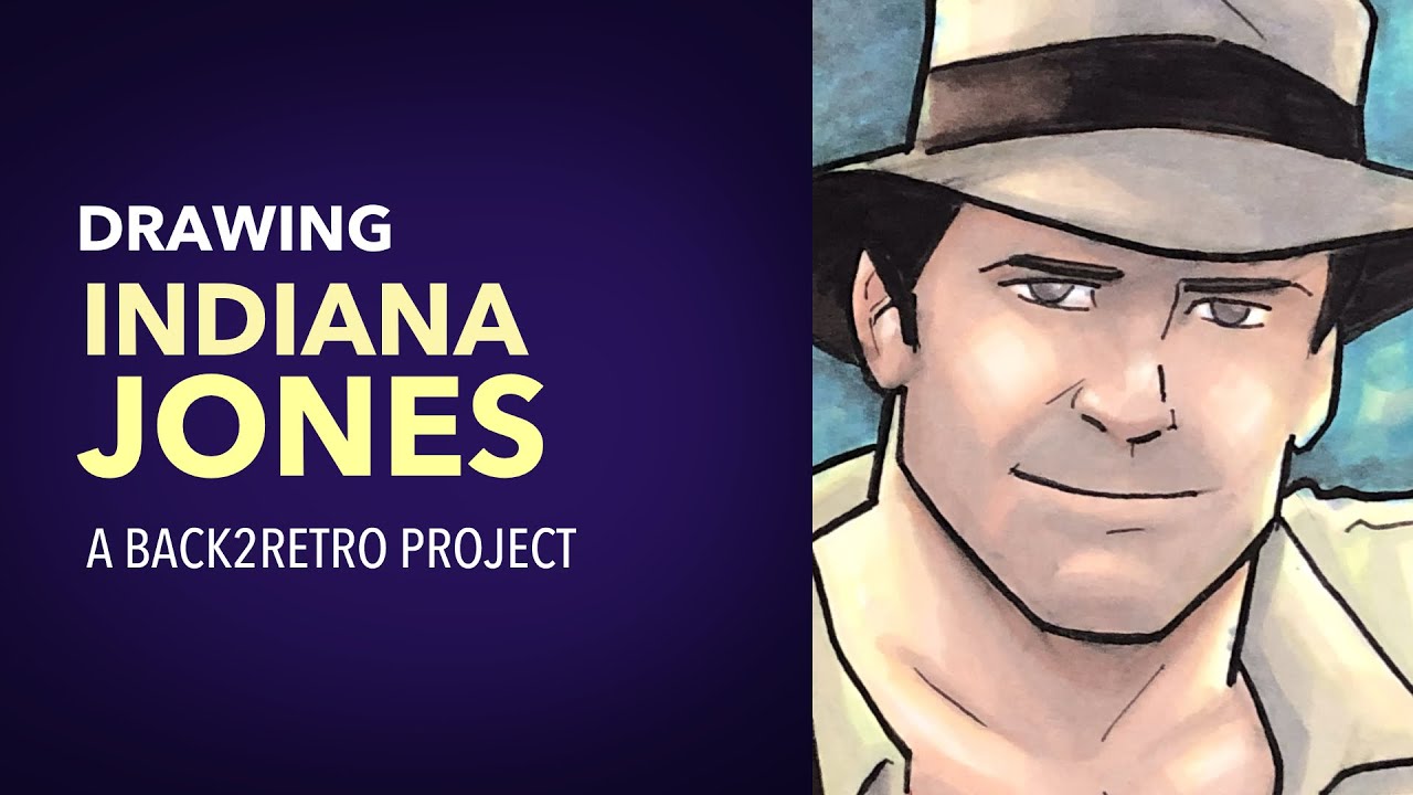Drawing Indiana Jones on a Sketch Card - YouTube