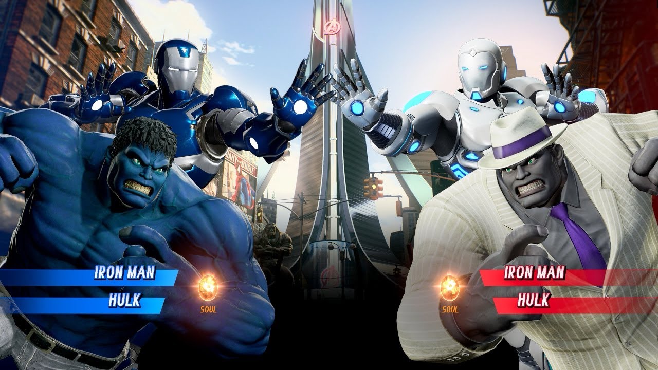 Blue Iron Man & Blue Hulk VS White Iron Man & White Hulk - Marvel vs ...