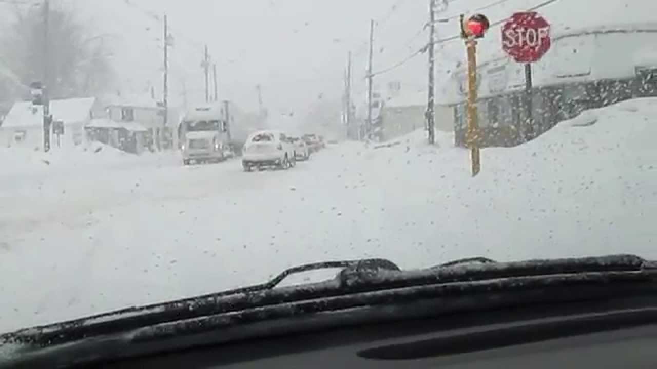 Driving in snow into North Chelmsford MA on February 18th 2014 - YouTube