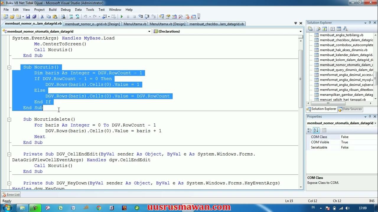 how to make automatic number in datagridview vb net - YouTube
