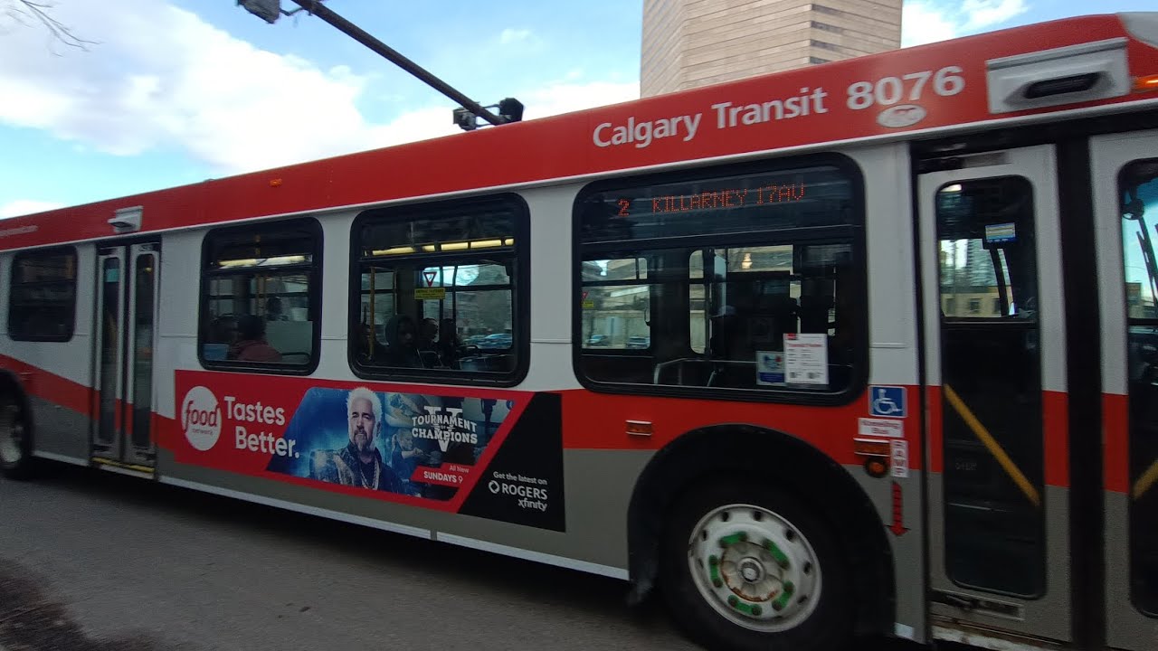 Calgary Transit #8076 New Flyer D40LFR on Route 2 - YouTube