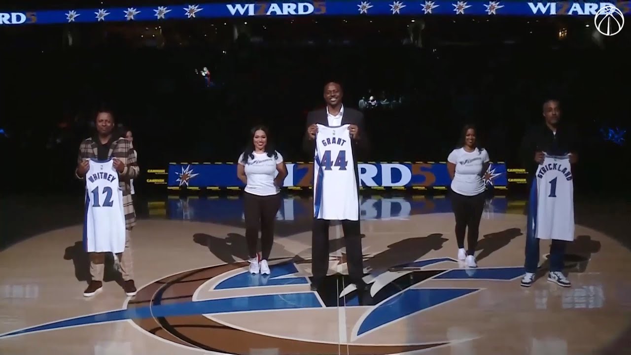 Wizards Welcome Back Rod Strickland, Harvey Grant, Chris Whitney - YouTube