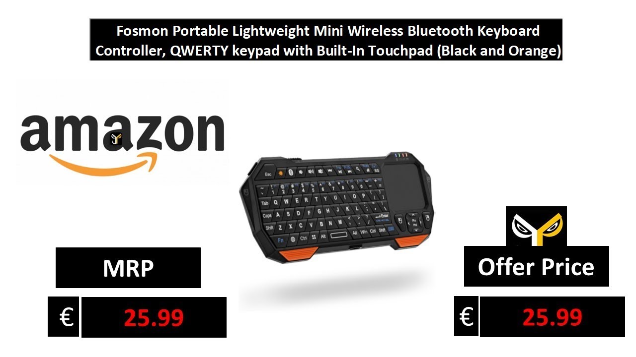 Fosmon Portable Lightweight Mini Wireless Bluetooth Keyboard Controller ...