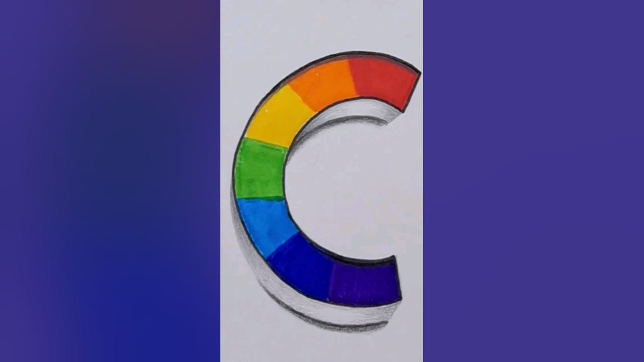 Rainbow in C #shorts #art #lettering - YouTube