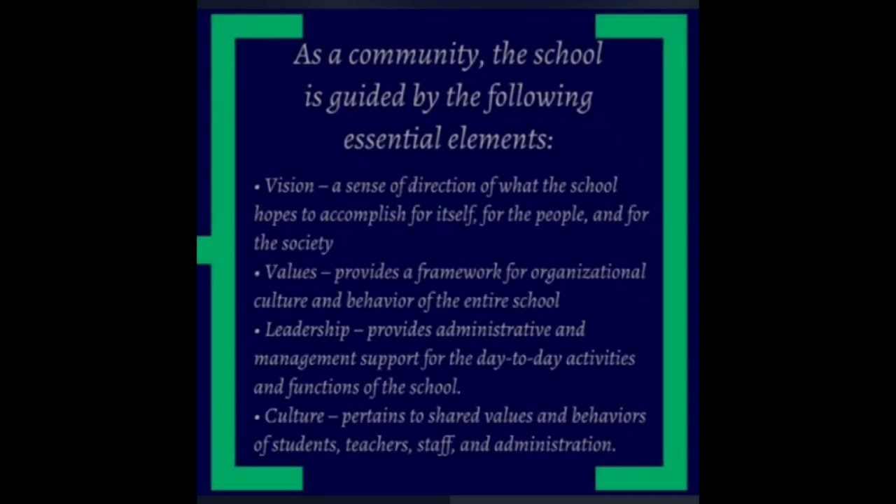 Overview | The Teacher and the Community, School Culture and Organizational Leadership (Prof. Ed ...