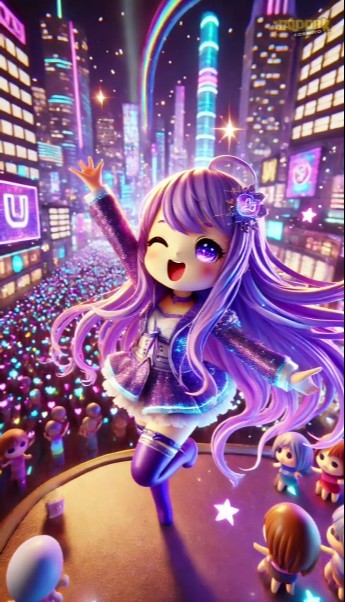 ️🌟 Evolution of VTuber: Giant Purple Star in a Global Concert 🎤 #cat # ...