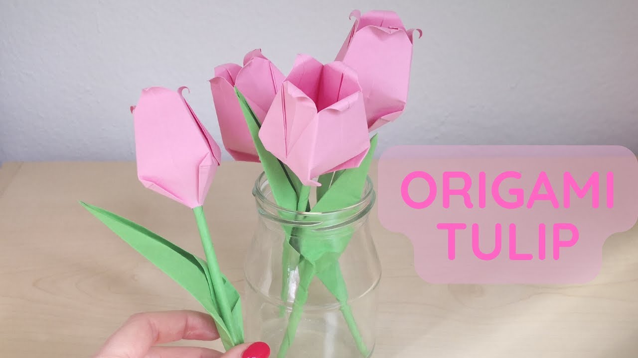 Origami Tulip | Paper Tulip | #diy #spring #flowers | How to make paper ...