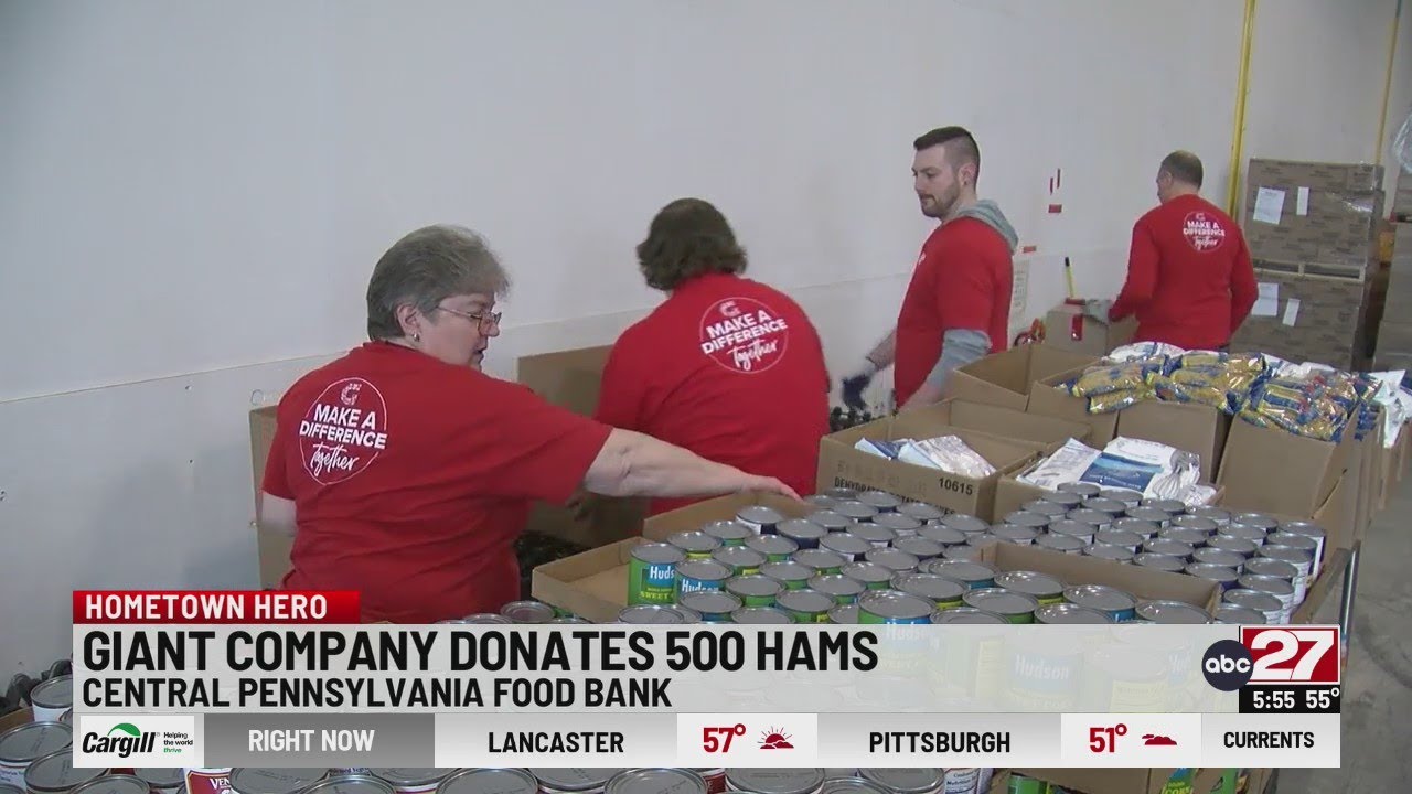 Giant to donate hams to Central Pennsylvania Food Bank - YouTube