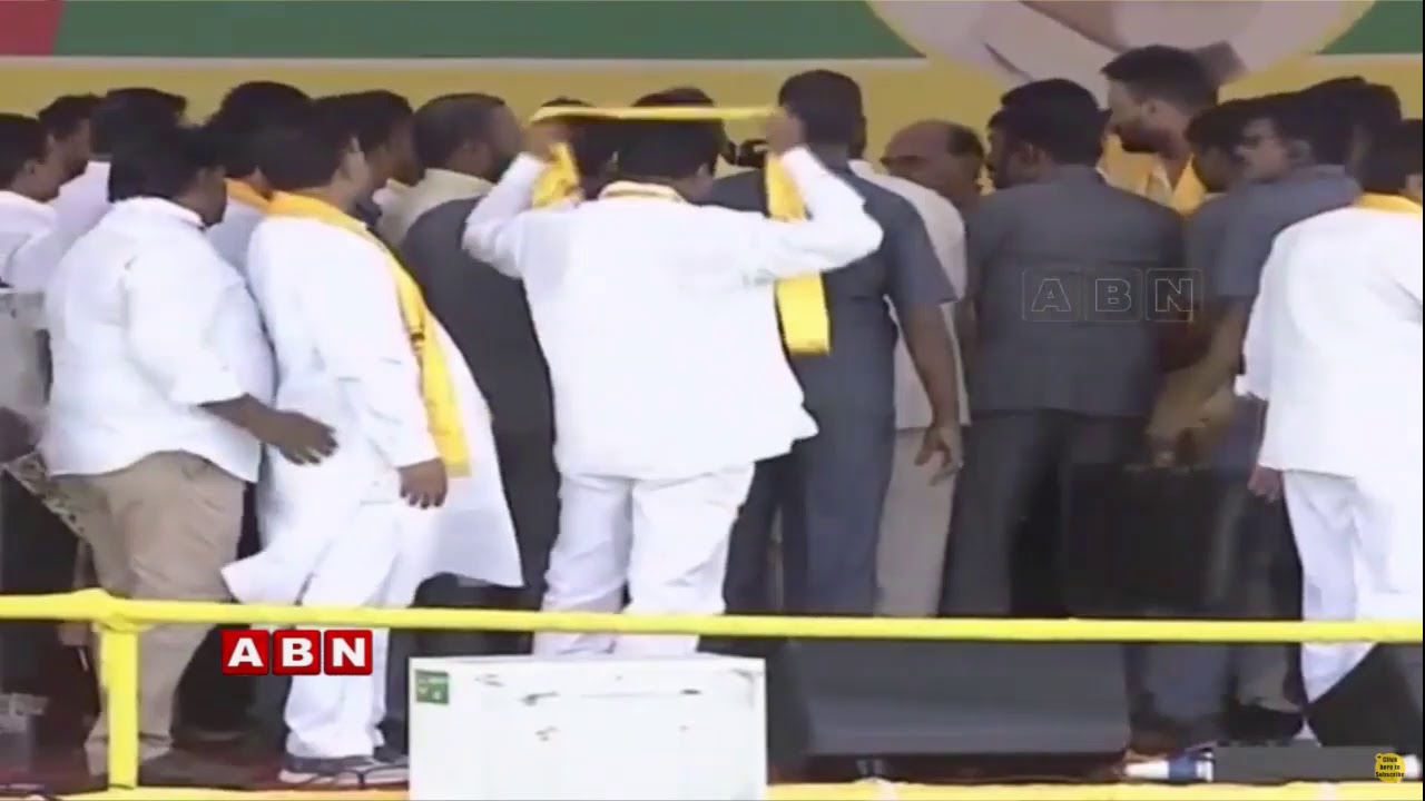 CM Nara Chandrababu Naidu live from public meeting at STBC College ...