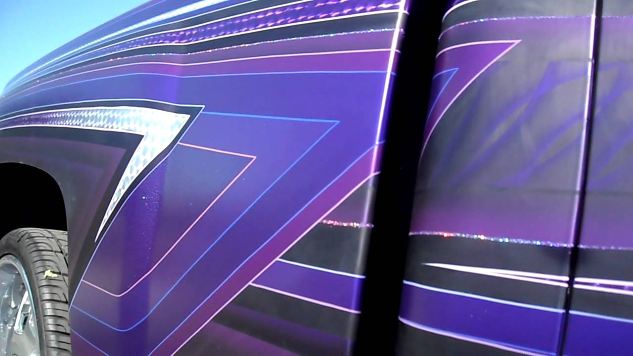 Curlys Pinstriping Purple 09 Silverado 2 door Graphics - YouTube