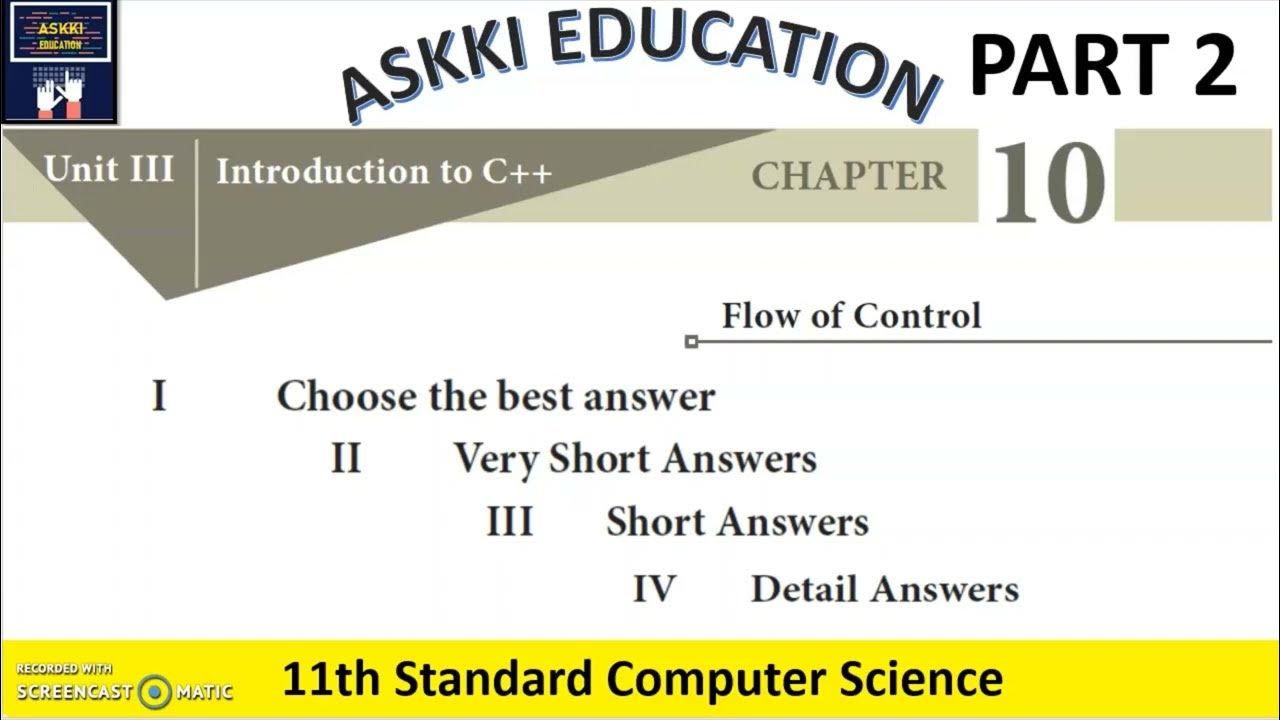 💥 11th Computer Science Chapter 10 Flow of Control - Book Back Answers ...