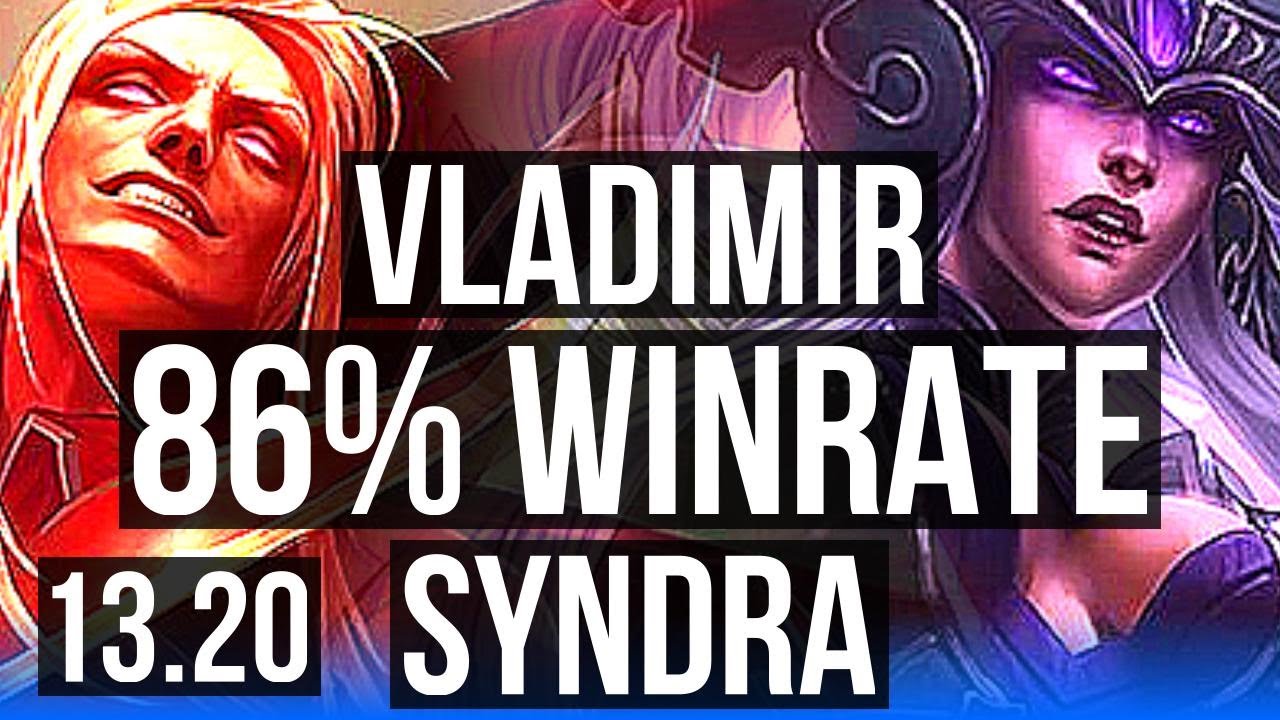 VLADIMIR vs SYNDRA (MID) | 86% winrate, Comeback, 20/2/6, 7 solo kills ...