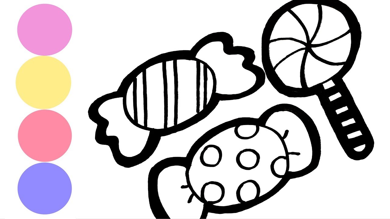 Candy coloring and drawing for kids Painting, Learning colors / 사탕 그리기 ...