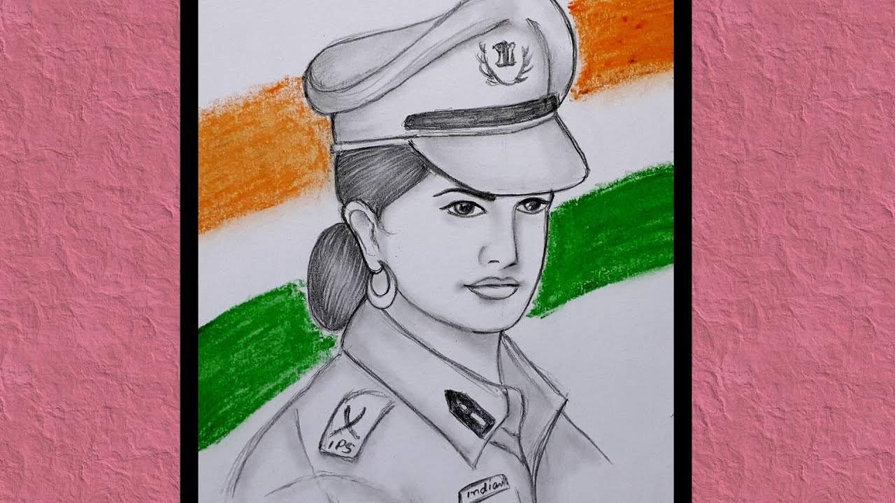 Very easy IPS girl drawing with pencil/savitribai phule jayanti special ...