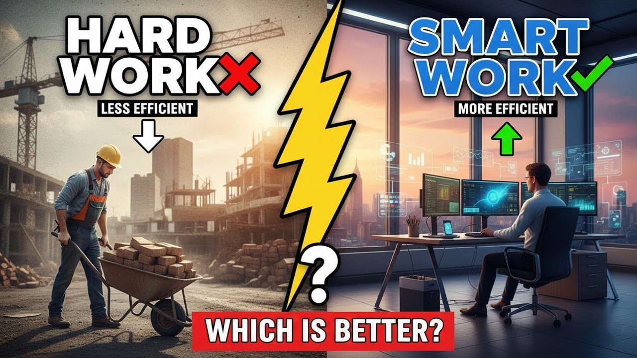 hardwork vs smart work | learn English tips for success in life and ...