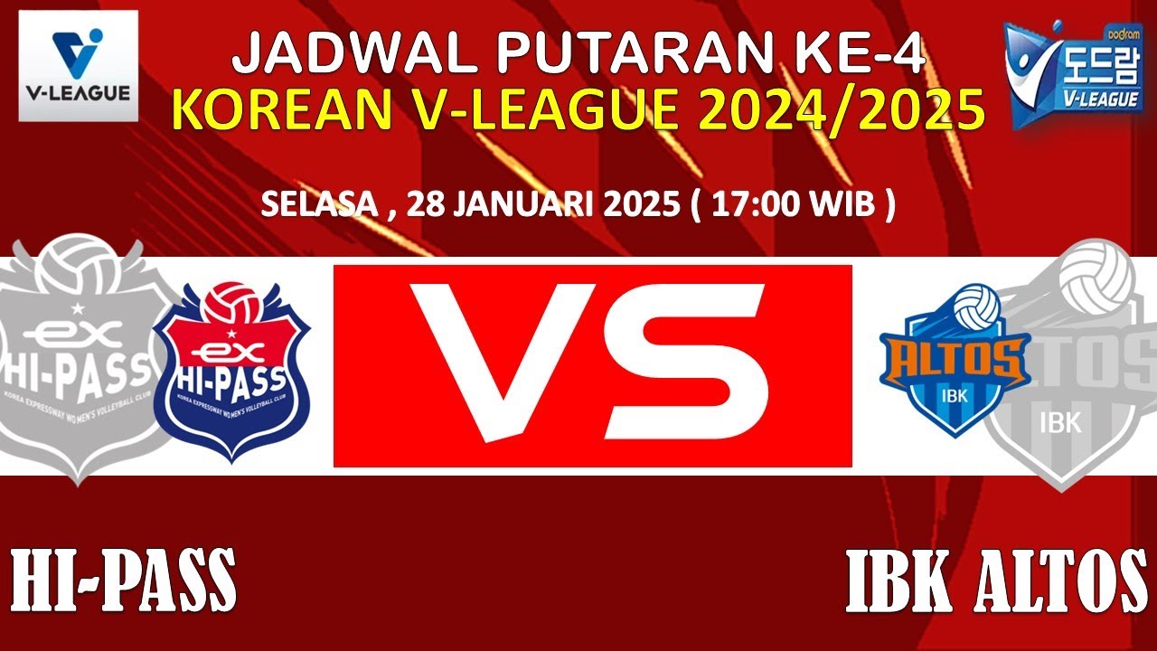 Jadwal Hi-Pass VS IBK Altos Liga Voli Putri Korea Round 4 2025,Beserta ...
