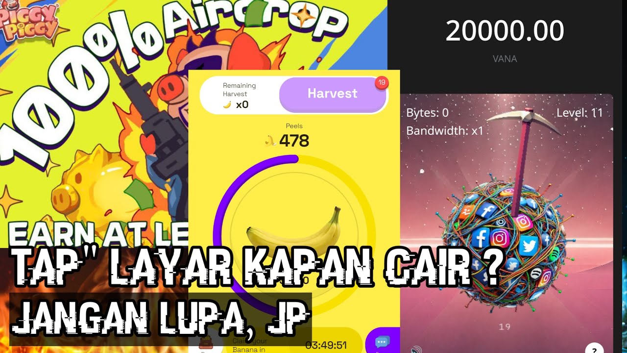 Jangan Skip BANANA CARV & VANA RDAT JP + Piggy Game Airdrop Update 2024 ...