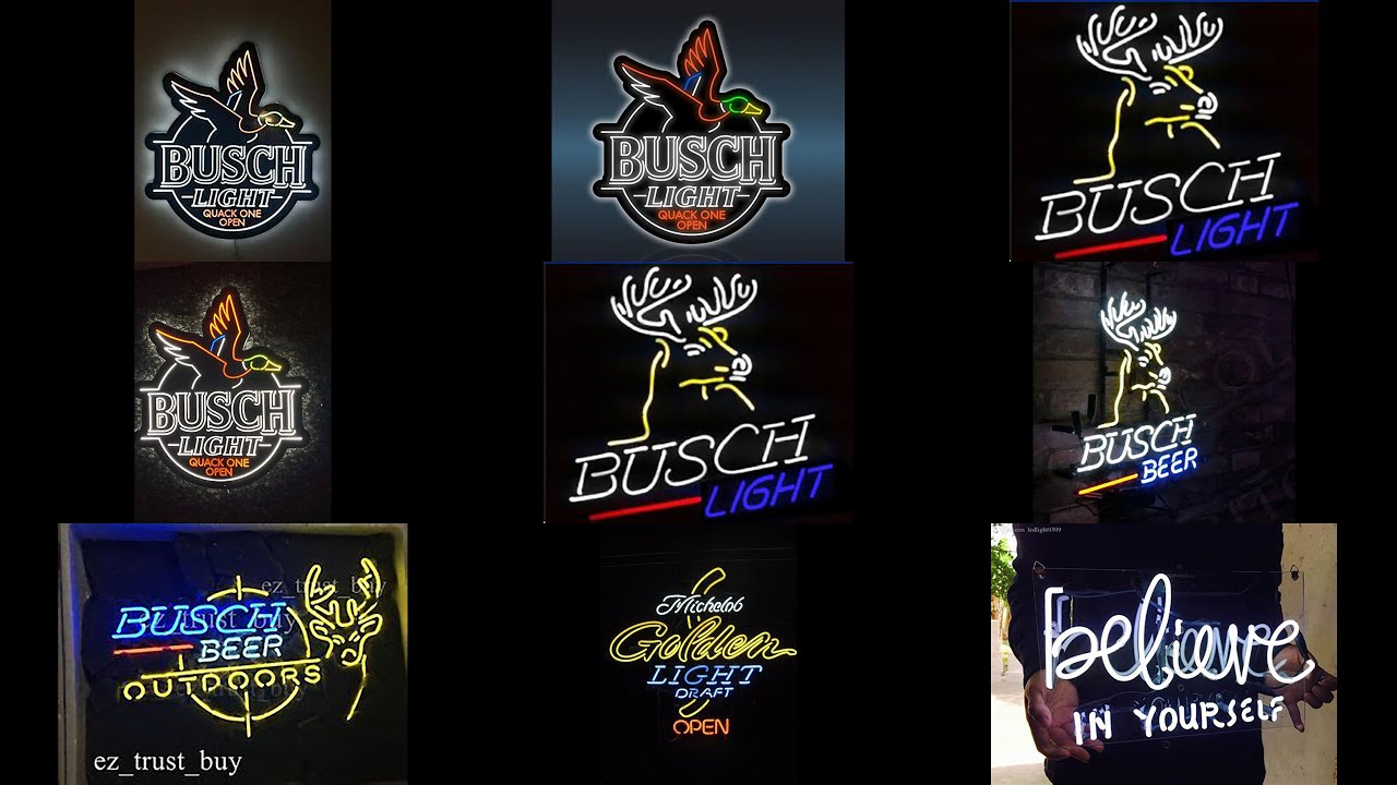 Busch light quack one open neon sign for sale - YouTube