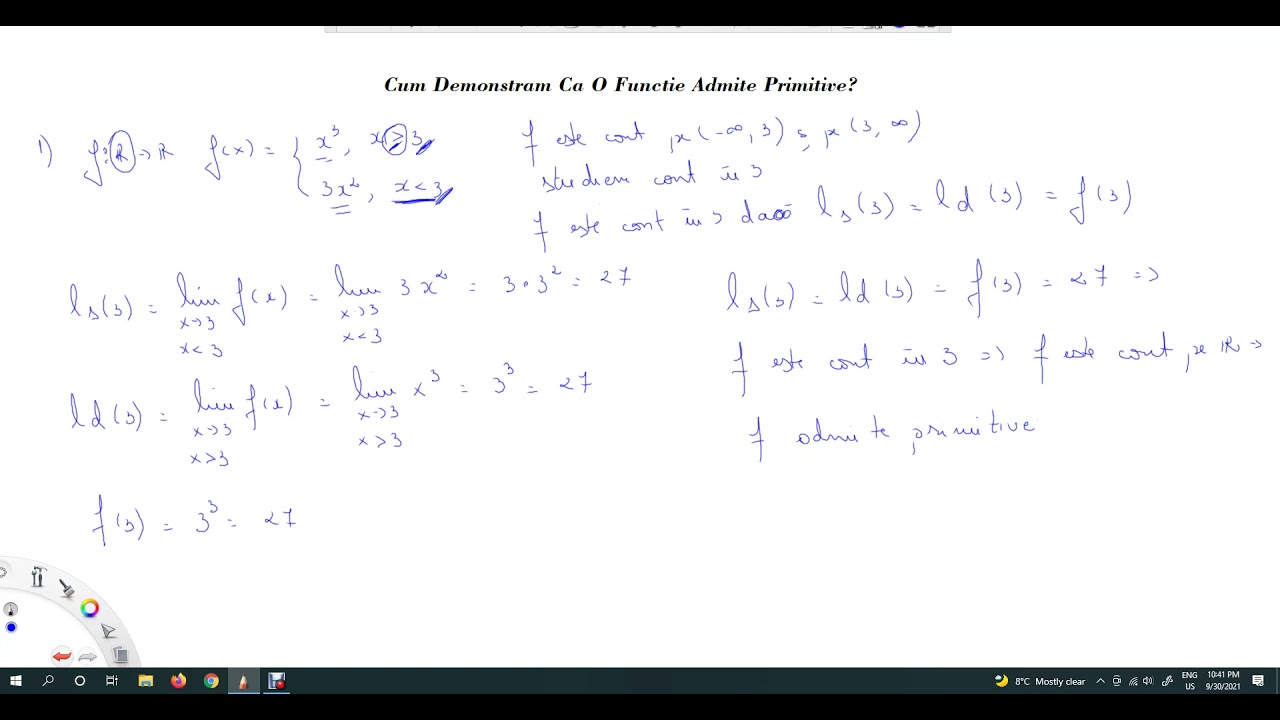 Cum demonstram ca o functie admite primitive? - YouTube