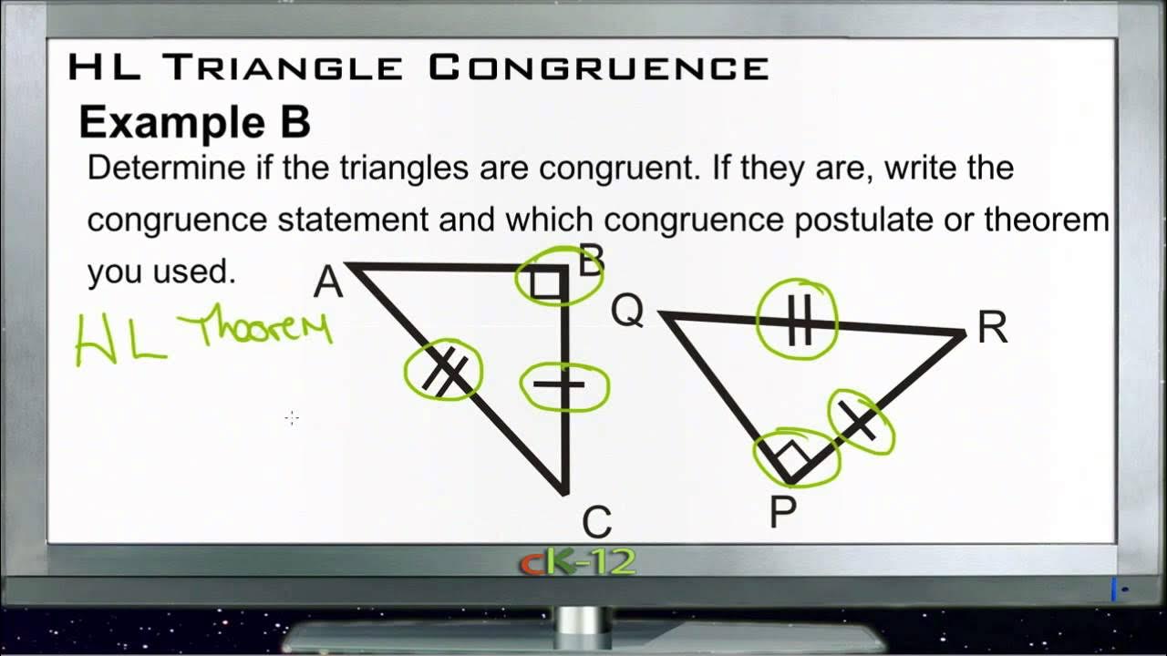 HL Triangle Congruence: Examples (Basic Geometry Concepts) - YouTube