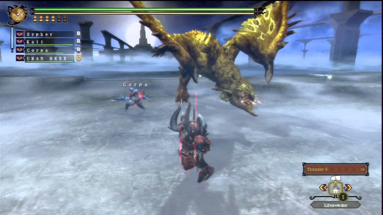 Monster Hunter 3 Ultimate online - Gold Rathian & Silver Rathalos - YouTube
