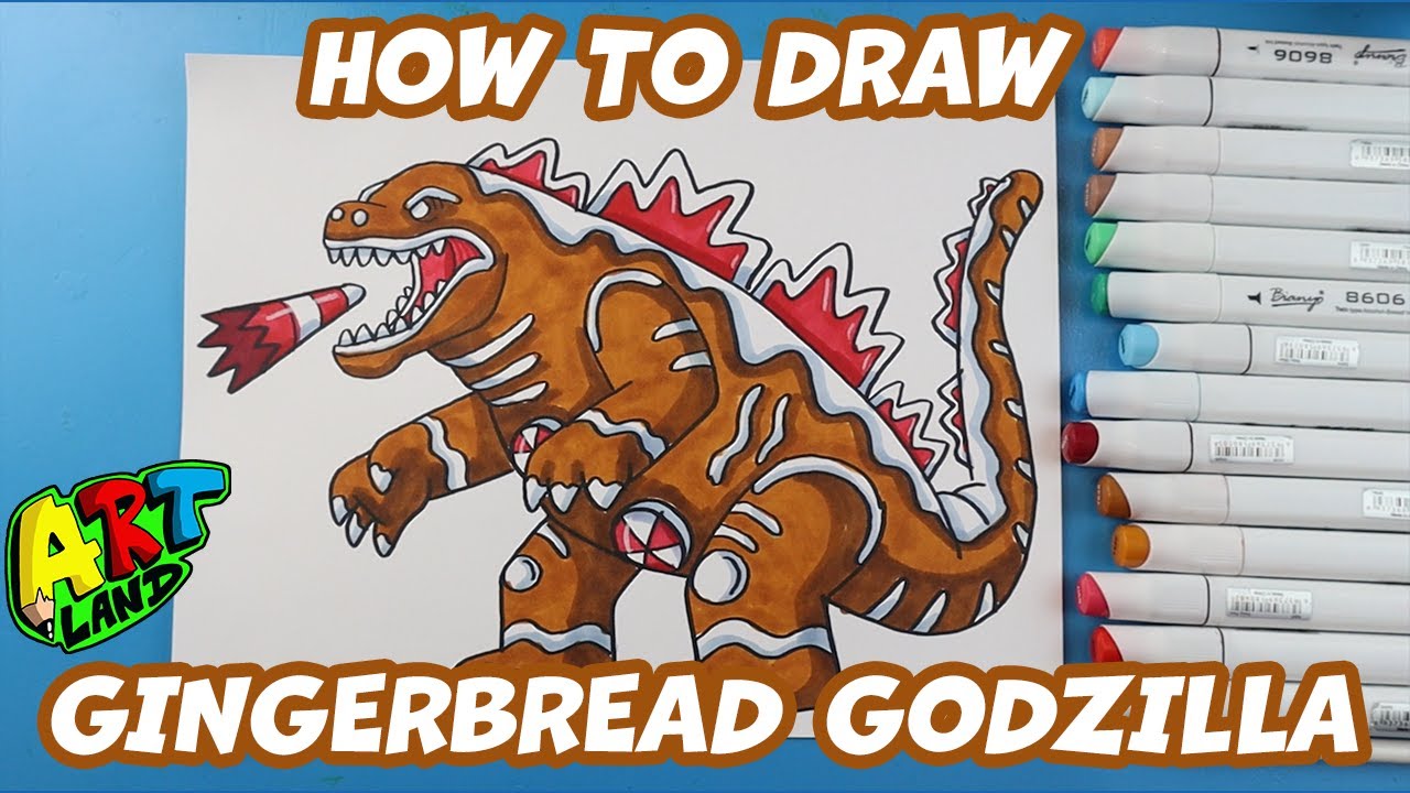How to Draw Gingerbread Godzilla - YouTube