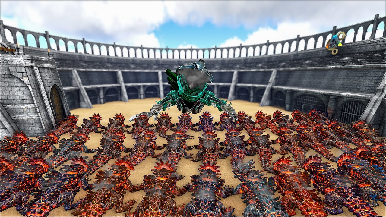 Bionic Magmasaur VS Vanilla Magmasaur & Mod Bosses | ARK Mod Battle Ep ...