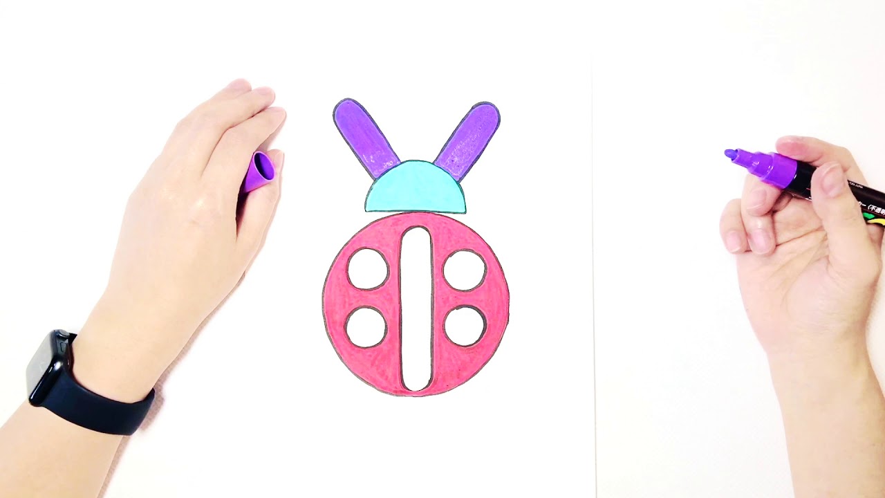 Use Simple Shapes to Draw a Ladybug , kids Art, Geometric Shapes, Learn ...