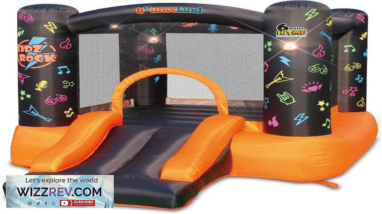 Kidz Rock Bounce House with Lights and Sound Interaction Inflatable ...