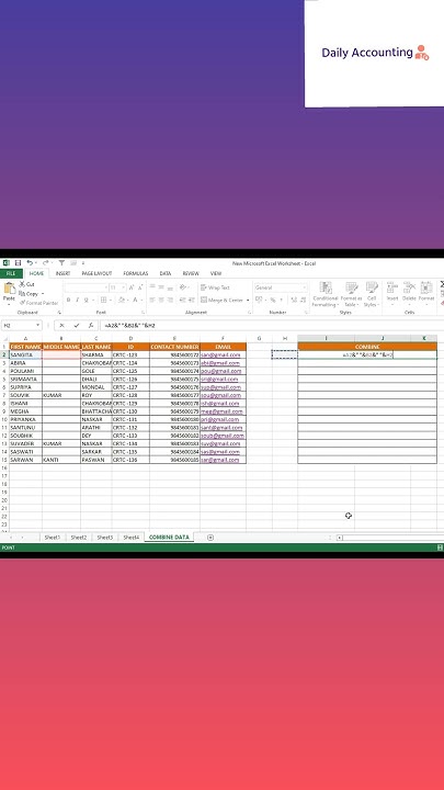4 Excel Shorts || Data Combine ka easy method || #shorts #excelshorts #short #excel # ...