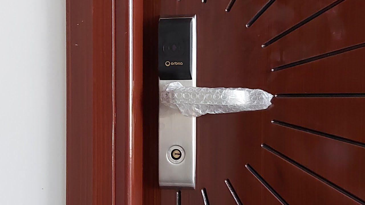Smart door lock installation. Orbita electric door lock strike. Rfid ...