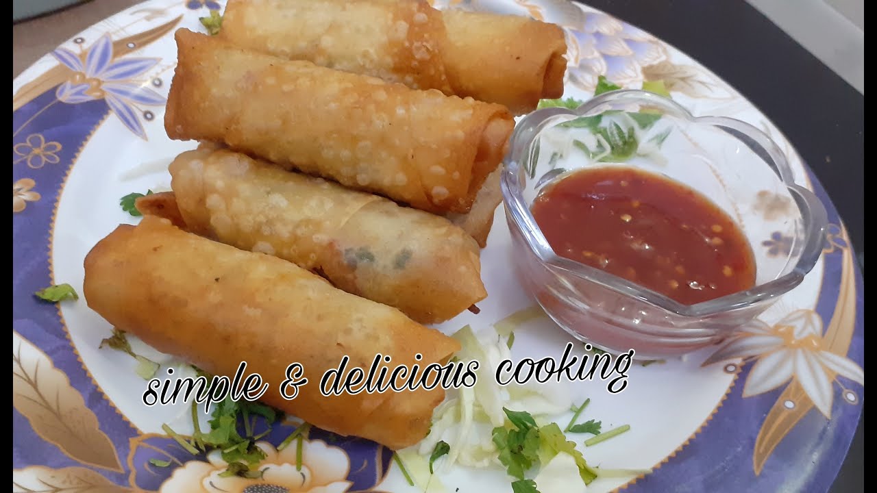 Homemade Chicken Noodle Spring Roll (Vegetable & Chicken Spaghetti ...